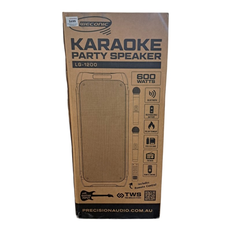 LG-1200 Twin 12 Inch Karaoke Portable Speaker With Fire Lights With 2 ...