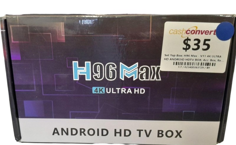 H96 Max 4K Ultra HD Android Hdtv Box V11 Black | 023400363729 | Cash ...